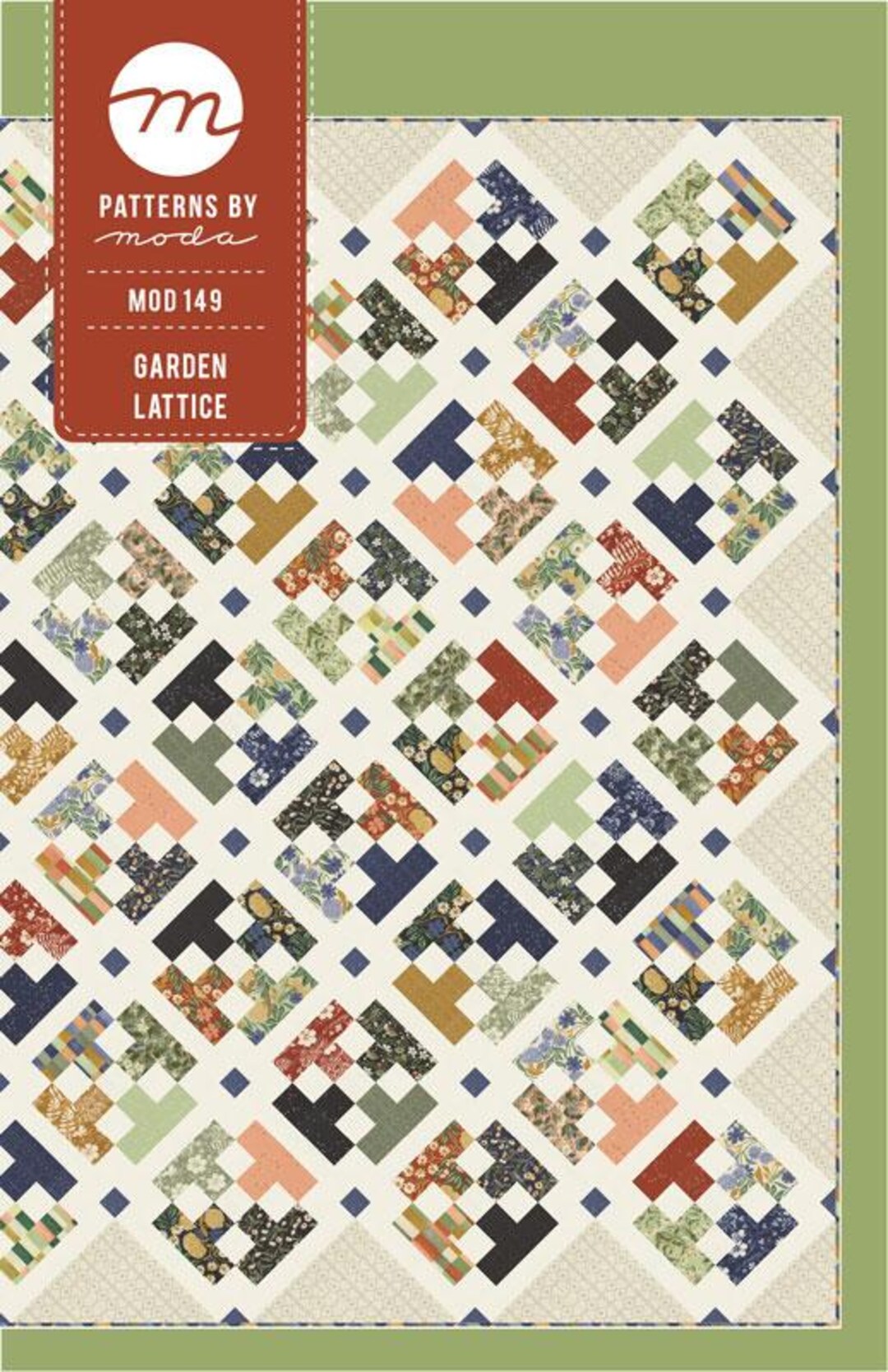 Garden Lattice Quilt Pattern, Moda MOD149, Jelly Roll Friendly ...