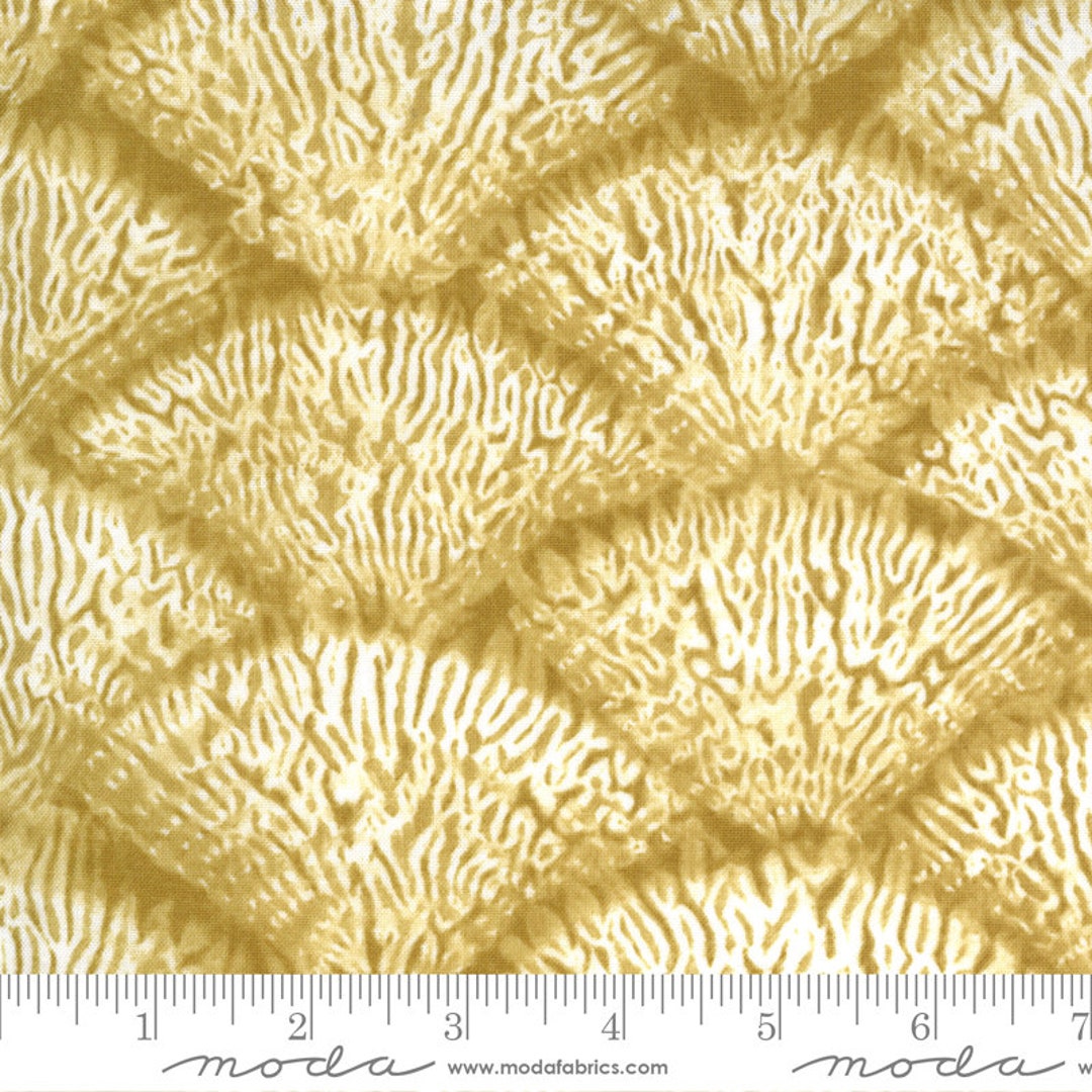 LAST CALL Tochi - Nami Yellow Gold and White Shibori-Look Fabric, Moda ...