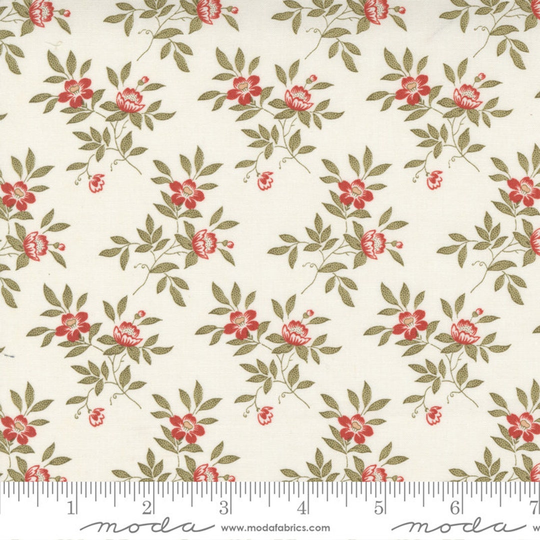 LAST CALL Rendezvous - Roses on Off-white Floral Fabric, Moda 44304 11 ...