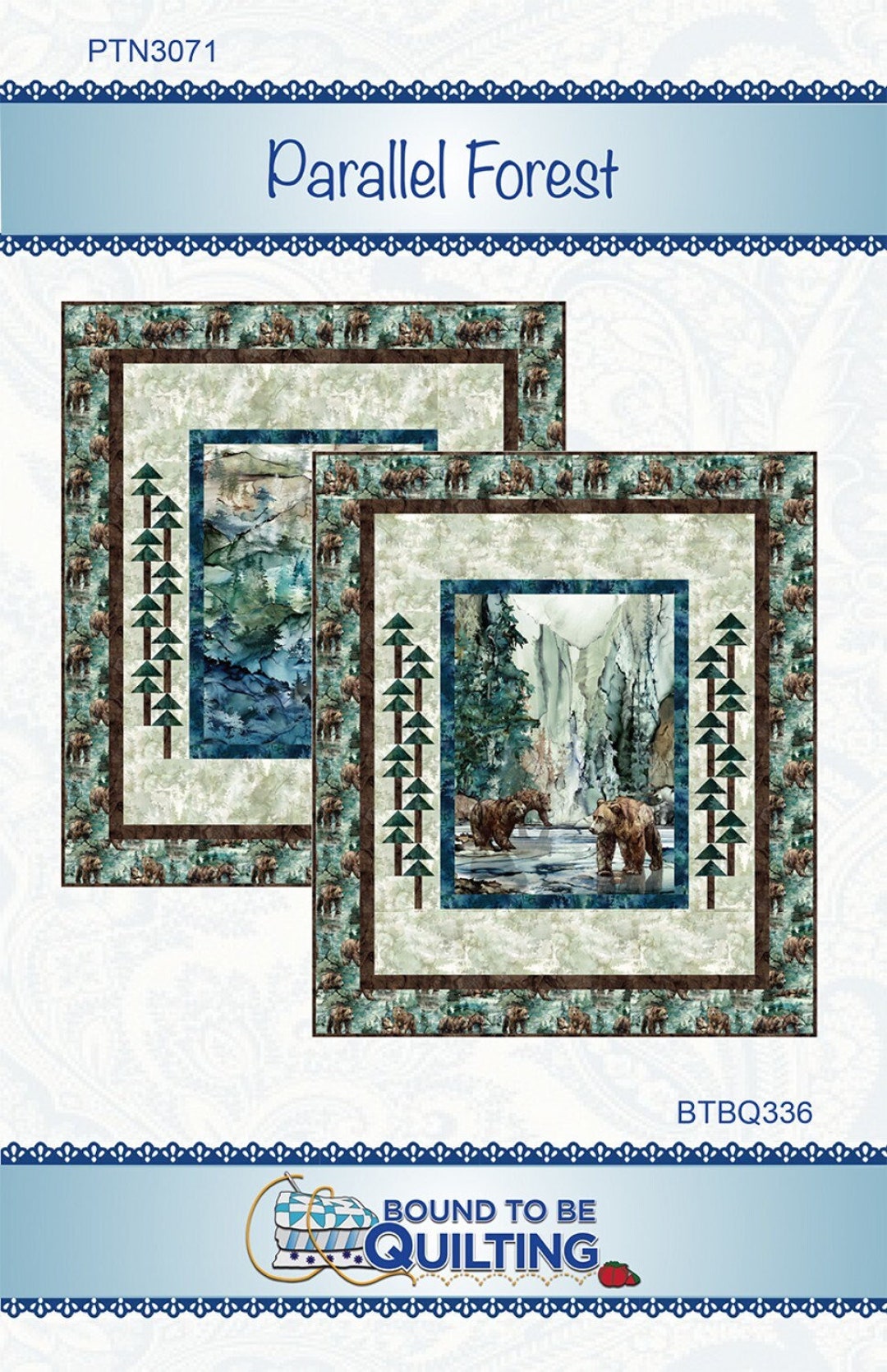 Parallel Forest Panel Frame Quilt Pattern, Bound to Be Quilting BTBQ336 ...