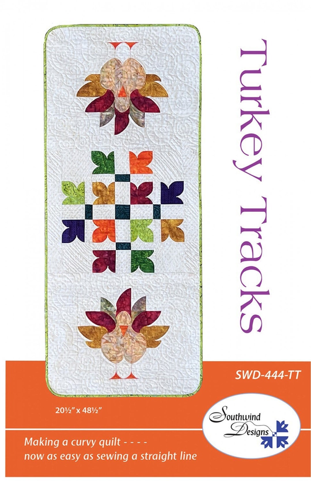 Turkey Tracks Table Runner Pattern SWD444-TT Thanksgiving - Etsy