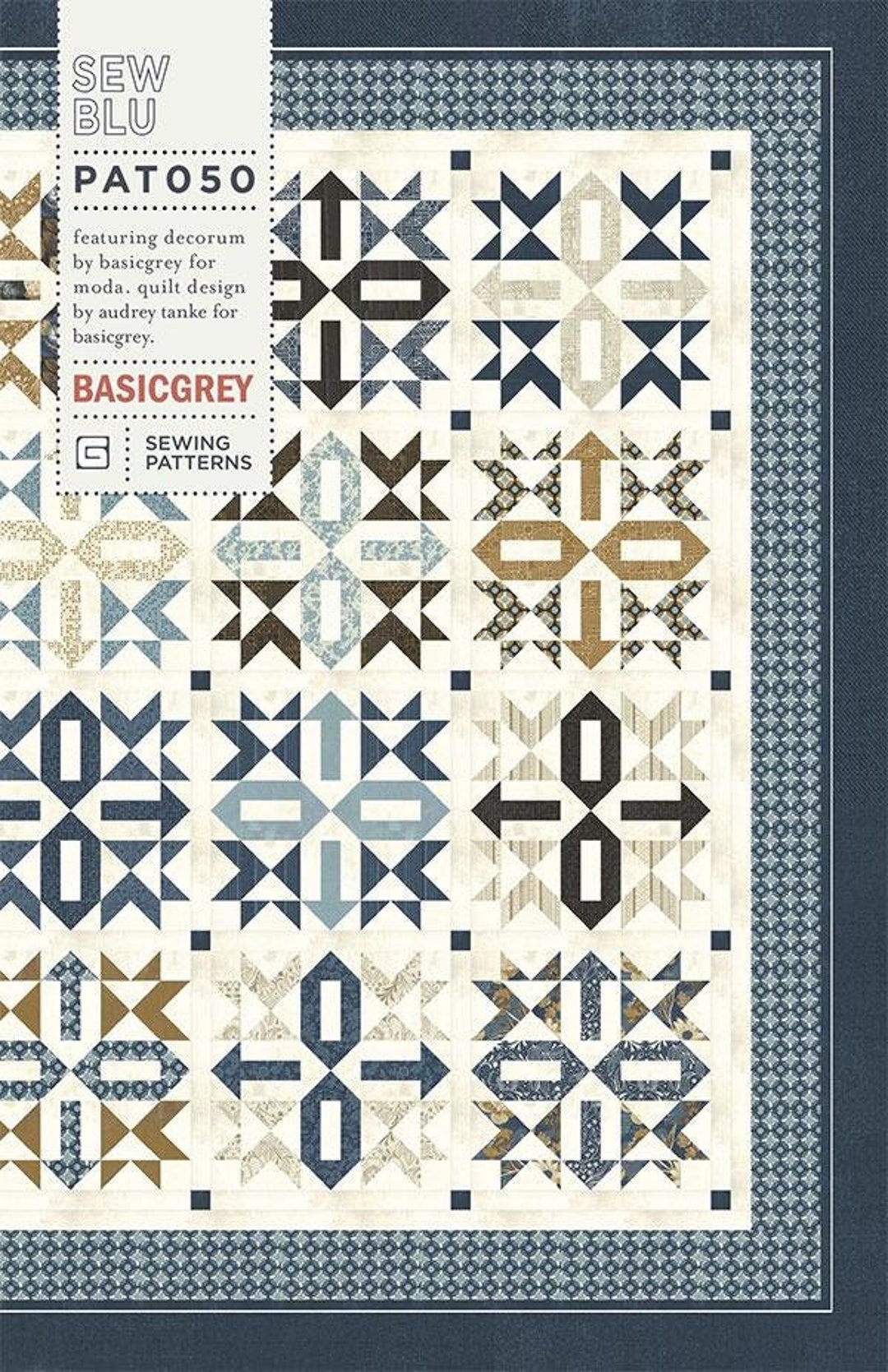 Sew Blu Quilt Pattern, PAT050, Fat Quarter FQ Friendly Pattern, Modern Square Throw Quilt ...