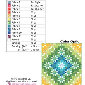 Chromatic Blast Quilt Pattern, Blooming Boldly BBD-0110, Yardage ...