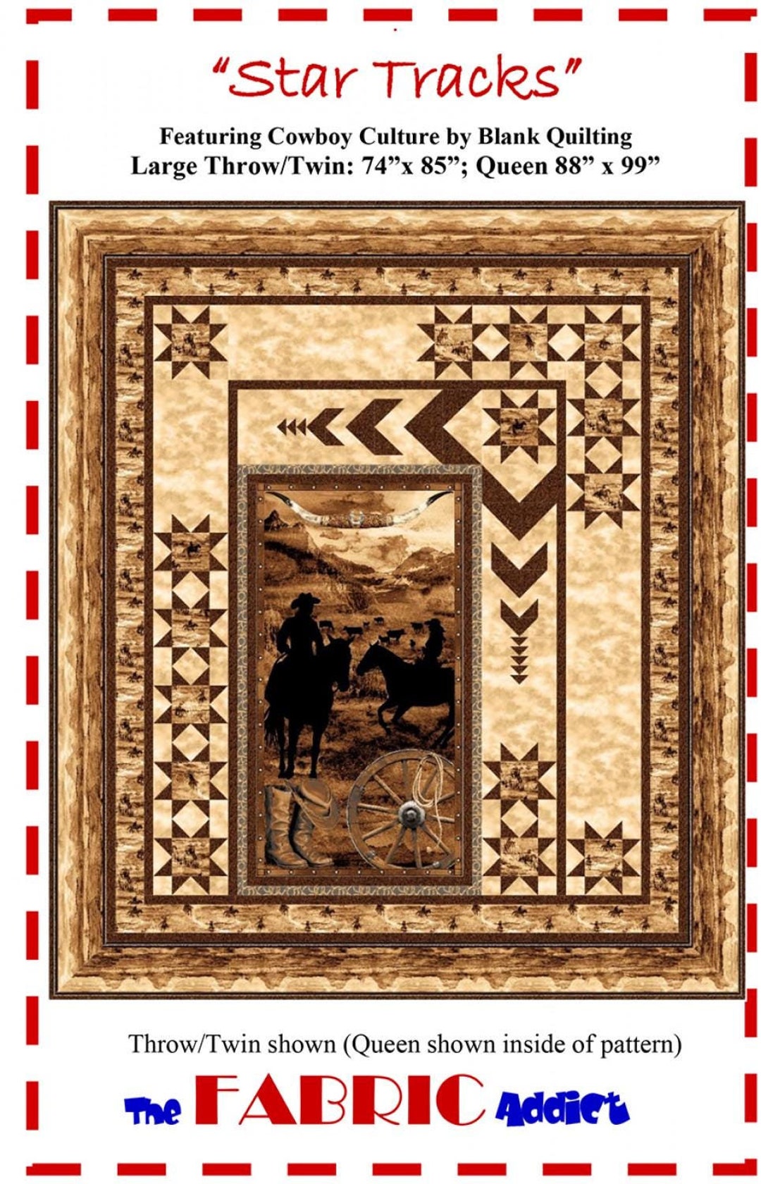 Star Tracks Panel Frame Quilt PATTERN, the Fabric Addict FAST24 ...
