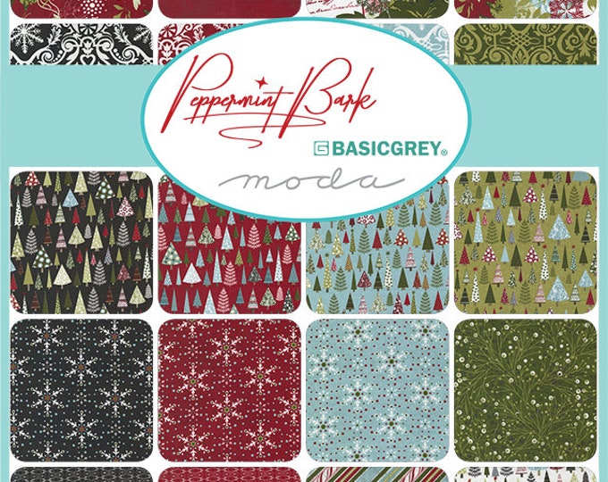 Peppermint Bark Charm Pack, Moda 30690PP, Christmas Xmas Holiday Charm ...