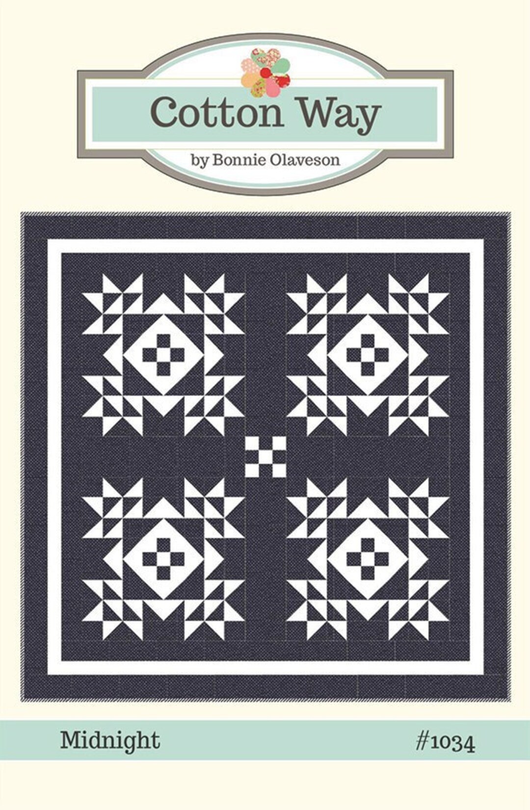 Midnight Quilt Pattern, CW1034, Yardage Friendly Pattern, Two Color ...