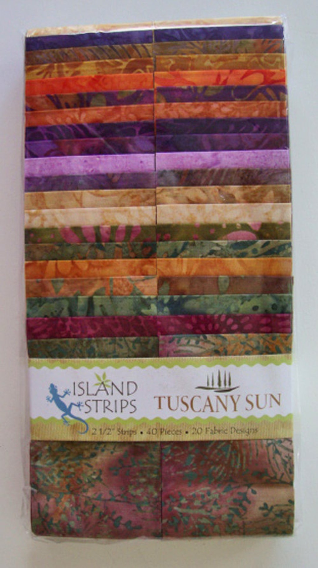 DESTASH Tuscany Sun 2.5 Strips, Island Batik, 2.5 Precut Orange Purple ...