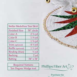 Stellar Medallion Tree Skirt Quilt Pattern, PFA-SMTDWTS, 10 Degree ...
