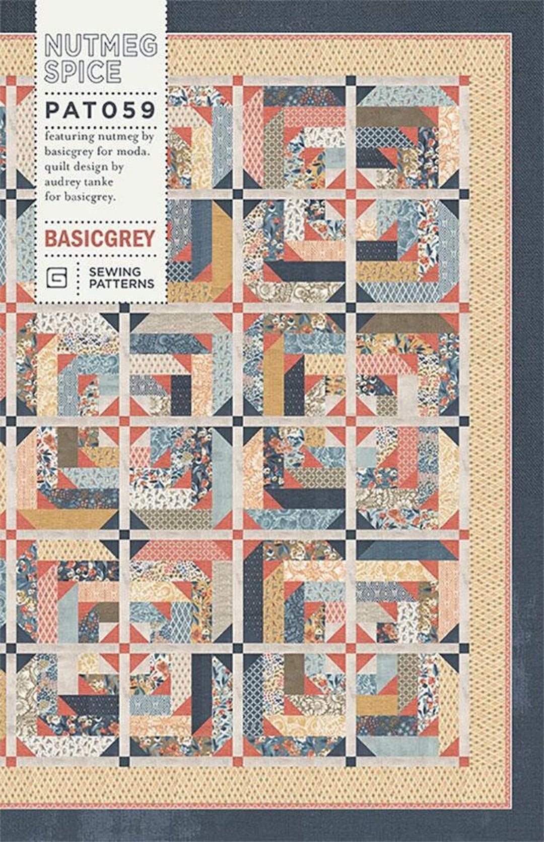 Nutmeg Spice Quilt Pattern, Basicgrey PAT059, Fat Quarter FQ Friendly ...