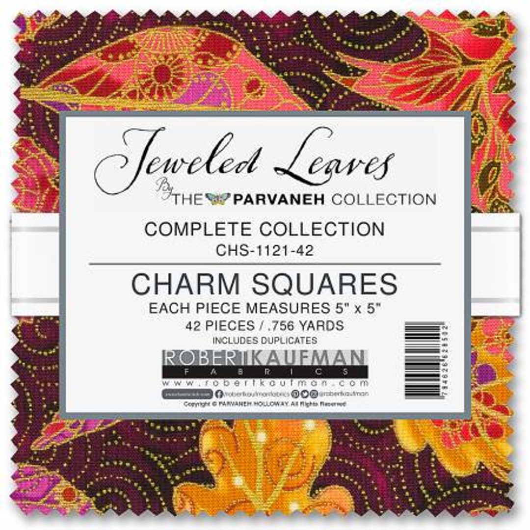 Jeweled Leaves Charm Pack Fabric CHS-1121-42 Autumn Fall - Etsy