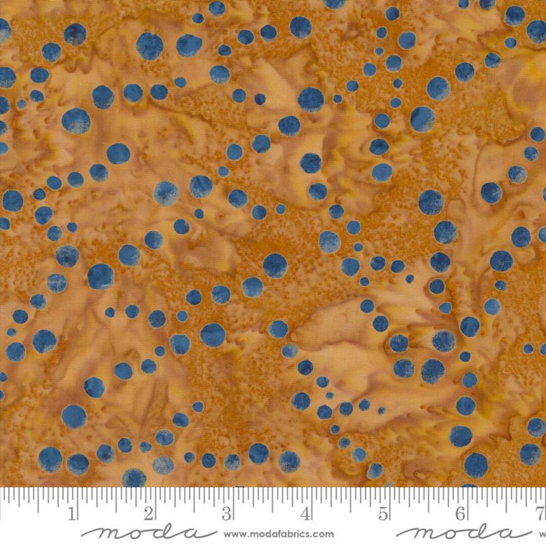 Blue Ridge Batiks - Navy Blue Dots on Rust Batik Fabric, Moda 4367 15 ...