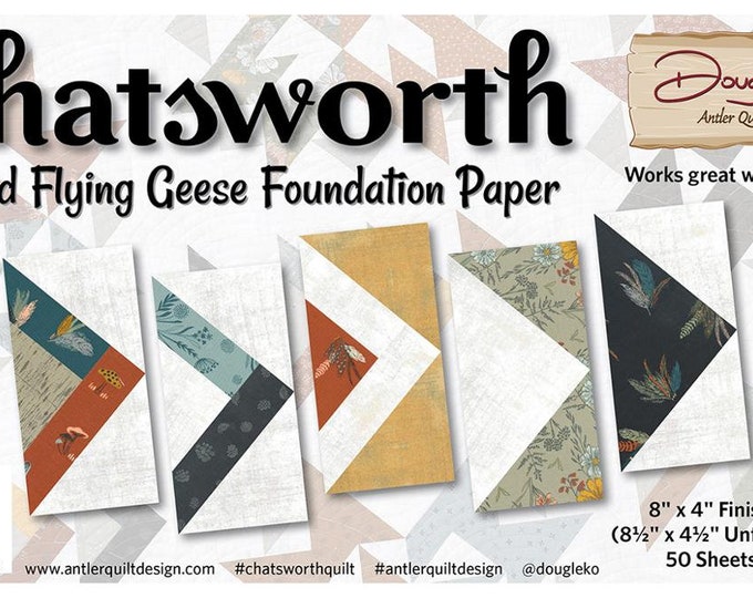 Chatsworth Braided Flying Geese Foundation Papers, Antler Quilt Design ...