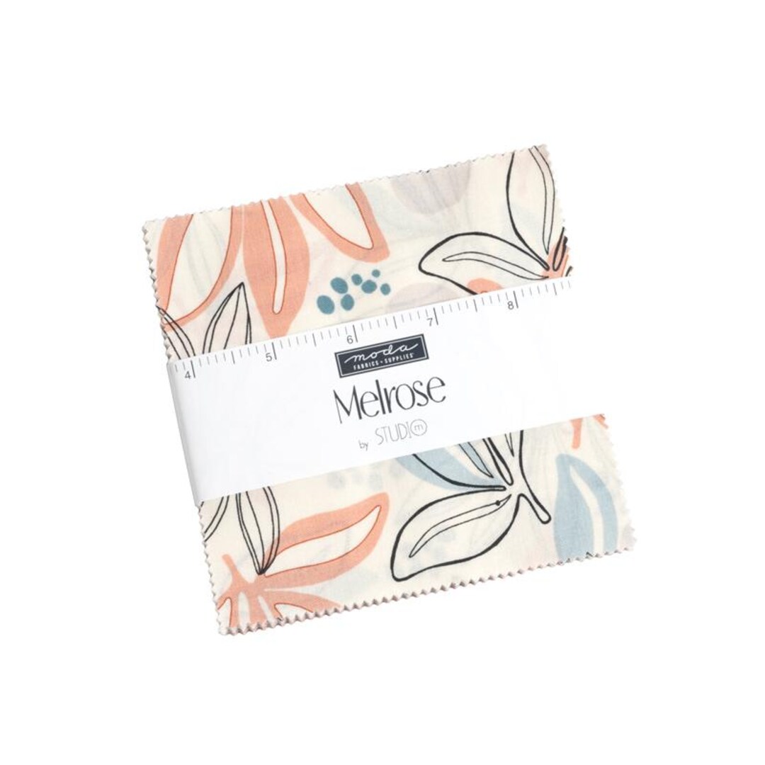 Melrose 5" Charm Pack, Moda 33780PP, Blue Coral Tan Teal Modern Charm ...