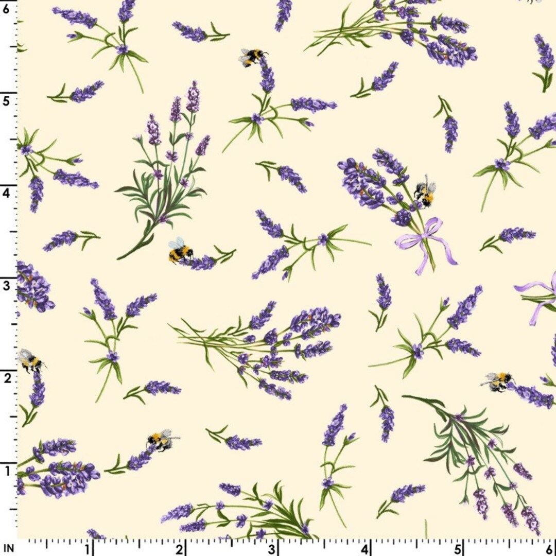 REMNANT 28 of Lavender Sachet Little Lavender on Cream Fabric ...