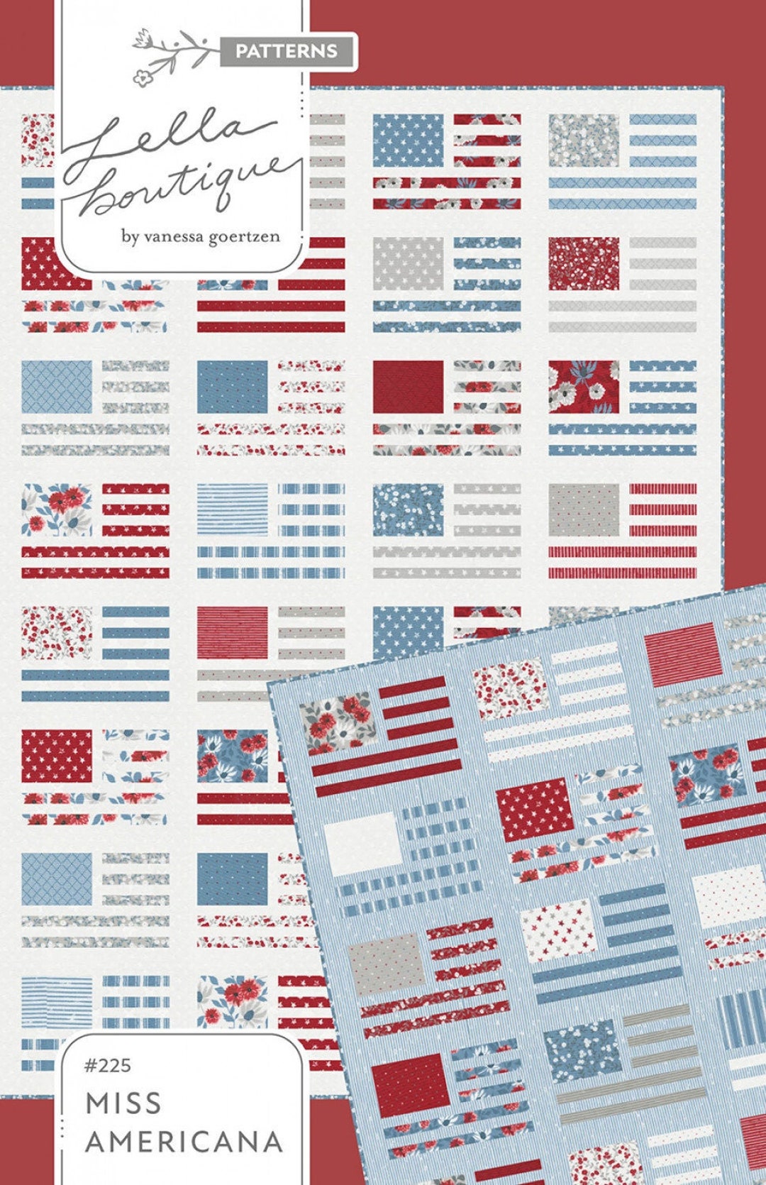 Miss Americana Quilt Pattern, Lella Boutique LB225, Fat Quarter FQ ...