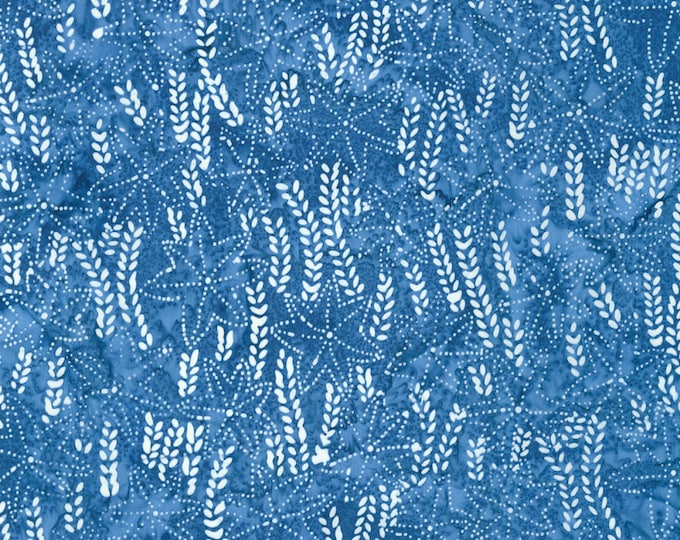 Artisan Batiks Kasuri - Plants Denim Blue White Fabric, Robert Kaufman ...
