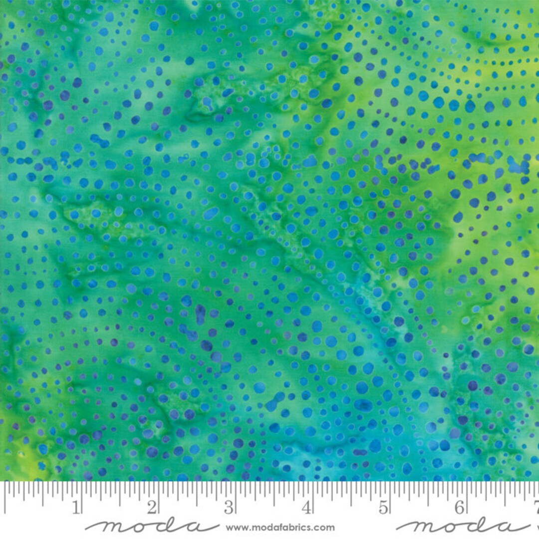Santorini Batiks - Blue Green Batik Fabric, Moda 4355 16, Cool Tones ...