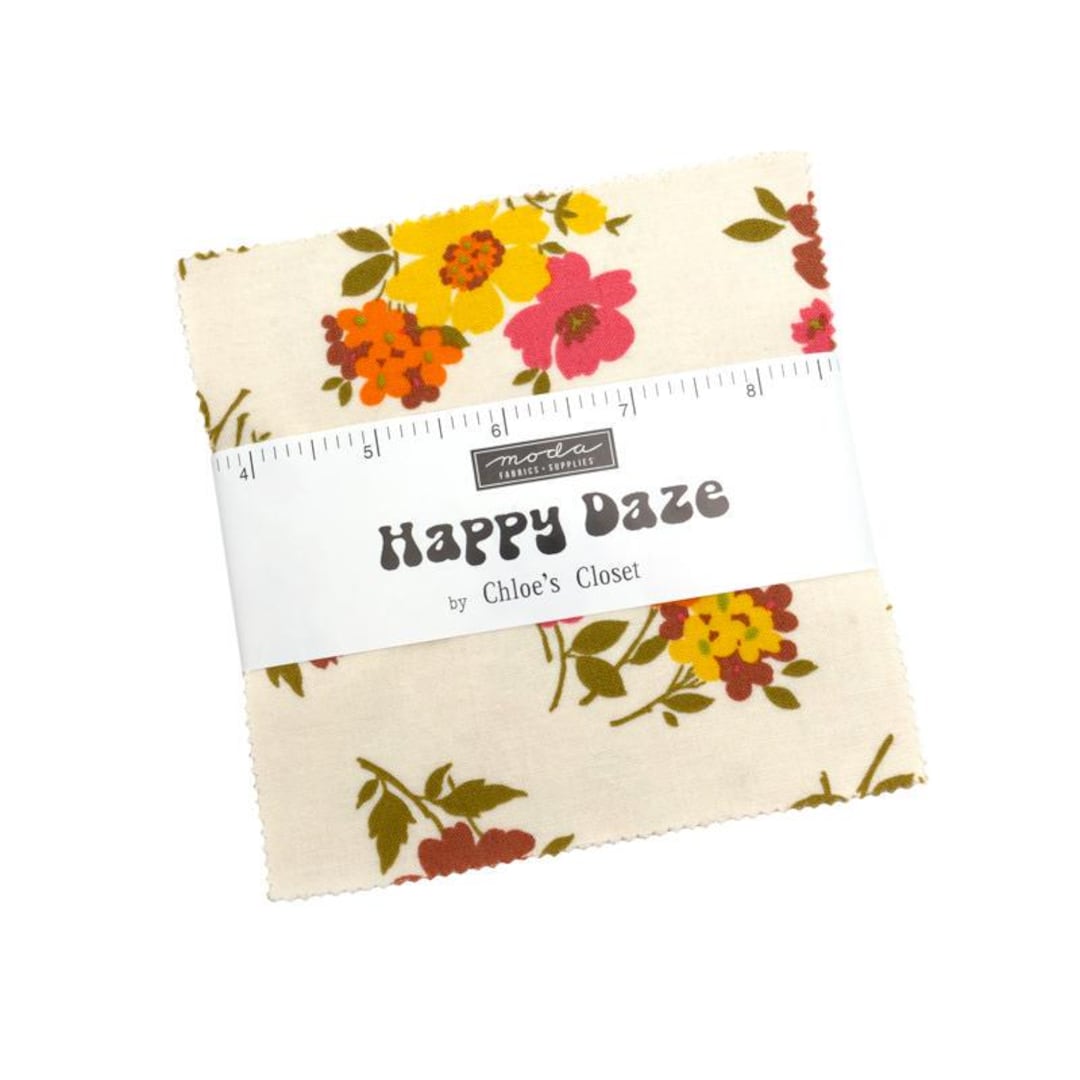 Happy Daze 5" Charm Pack, Moda 33840PP, 5" Precut Modern Retro Floral ...