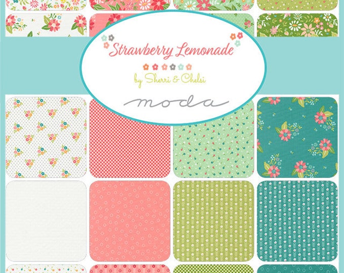 Strawberry Lemonade Charm Pack, Moda 37670PP, Modern Floral Quilt ...