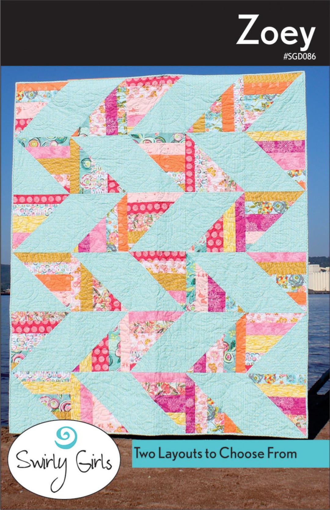 Zoey Quilt Pattern, Swirly Girls Design SGD086, 12 Fat Quarter Friendly ...