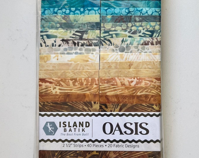 Oasis Strip Pack, Island Batik, Batik Jelly Roll, 2.5" Precut Fabric ...