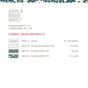 Apple Seed Quilt Pattern, Basicgrey PAT029, Fat Eighths Eights F8 ...