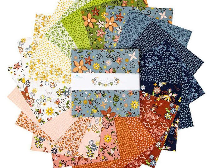Curated Blooms 10" Stacker, Riley Blake 10-15340-42, 10" Precut Blue ...
