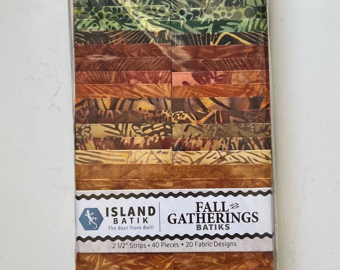 Fall Gatherings Strip Pack, Island Batik, Batik Jelly Roll, 2.5" Precut ...