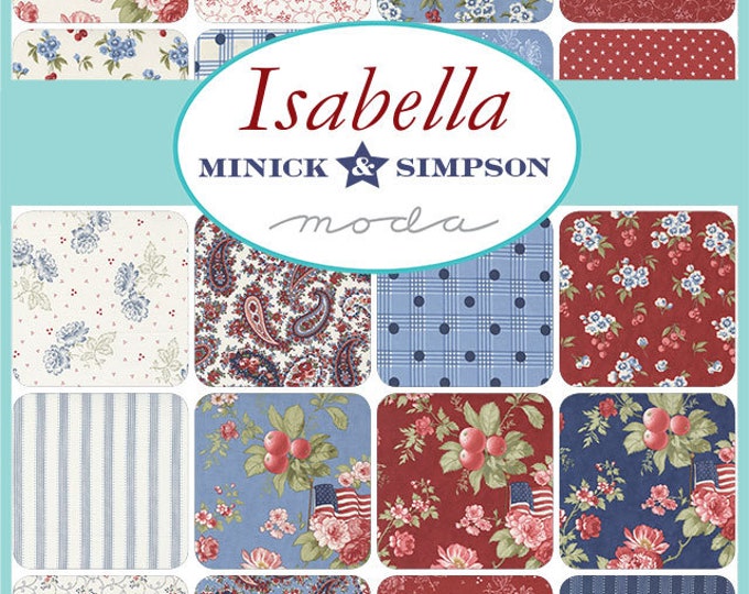 Isabella Charm Pack, Moda 14940PP, 5" Inch Precut Fabric Squares, Red ...
