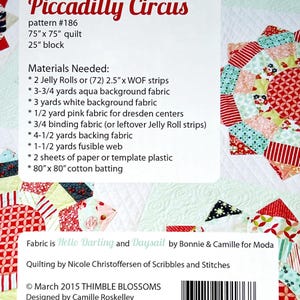Piccadilly Circus Quilt Pattern, Thimble Blossoms TB186, Jelly Roll ...