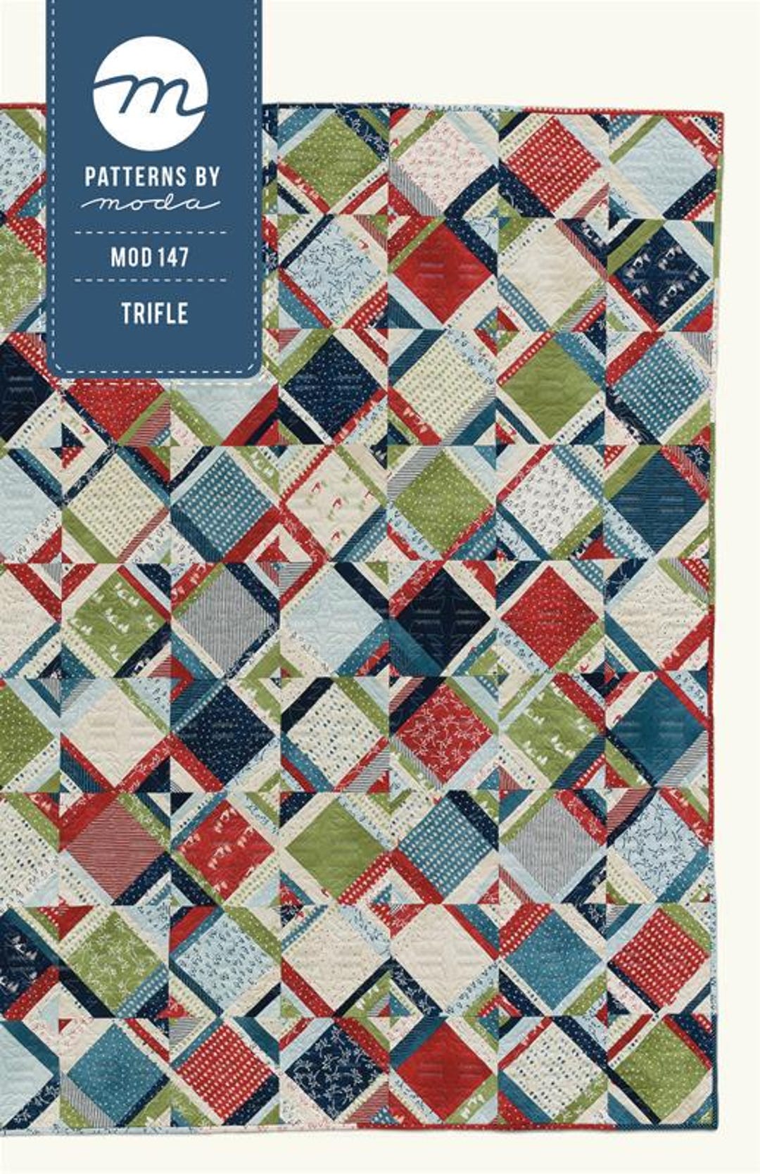 Trifle Quilt Pattern, Moda MOD136, Jelly Roll Charm Squares Friendly ...