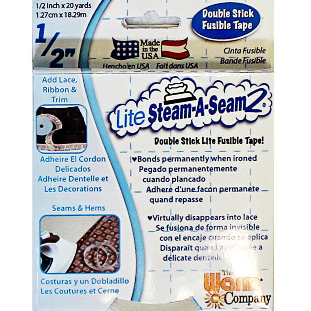 Lite Steam A Seam 2, 1/2" Fusible Tape, Double Stick Fusible Tape, Half ...