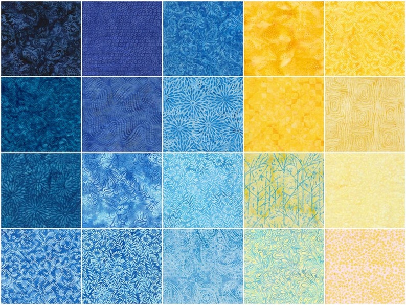 French Blue Batiks Stack Layer Cake Island Batik 10 | Etsy