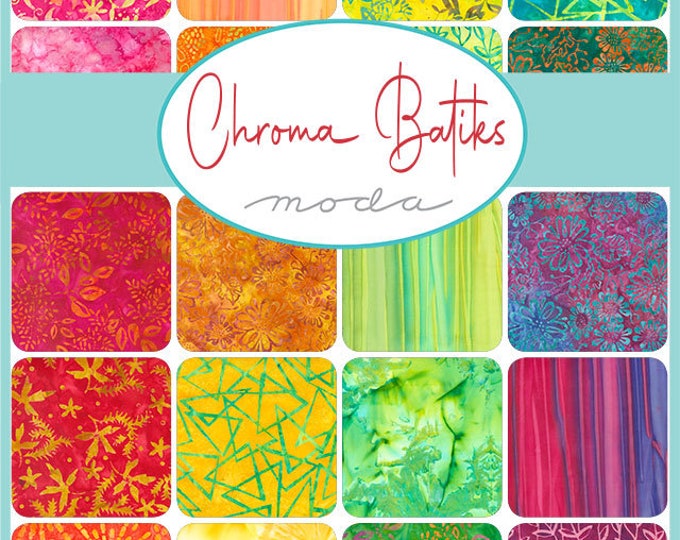 Chroma Batiks Charm Pack, Moda 4366PP, 5" Inch Precut Batik Fabric ...