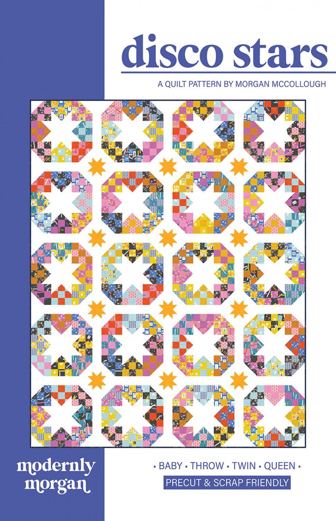 Disco Stars Quilt Pattern, Modernly Morgan MM031, Fat Quarter Eighths ...