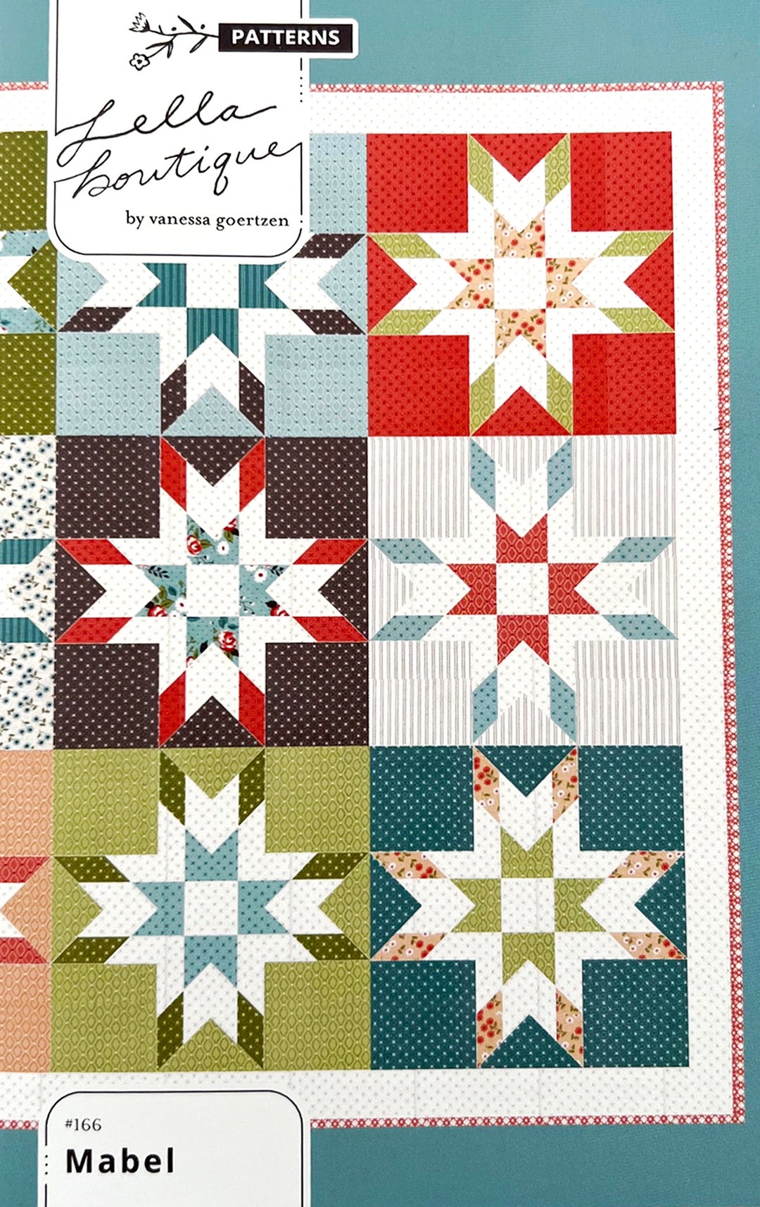 Mabel Quilt Pattern, LB166, Fat Quarter Fq Friendly Quilt, Square Star ...