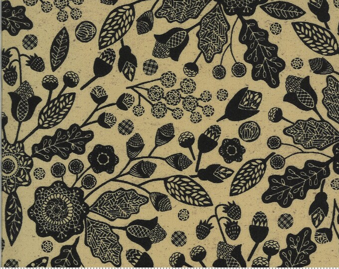 Black Tan Floral Fabric 7031 18 Moda Maryland Whole Wheat - Etsy