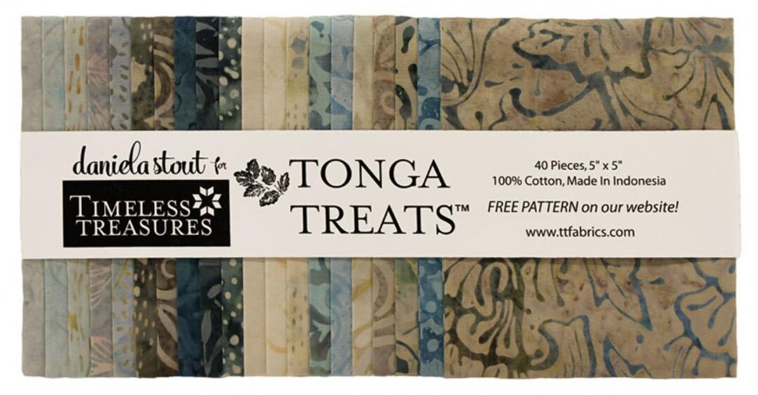 DESTASH Pebble Batik 5 Squares, Timeless Treasures Treat-mini Pebble, 5 ...