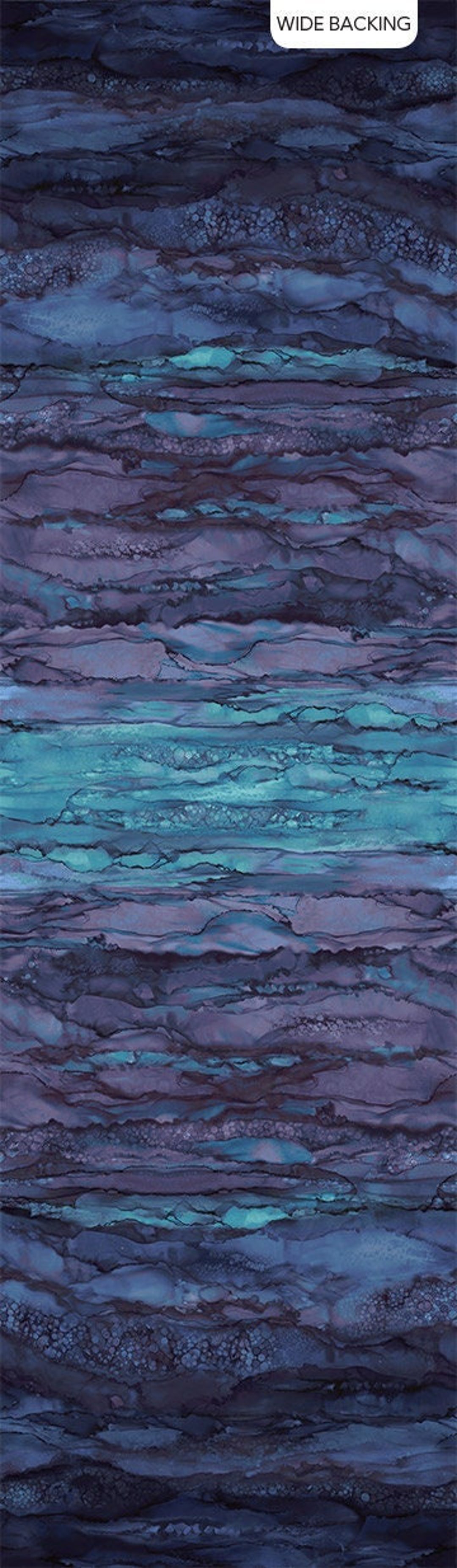 REMNANT 2 Yards 7" of 108" Bliss Ombre Ensemble - Blue Tonal Ombre ...