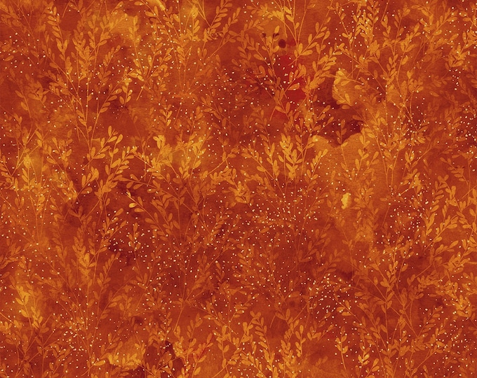 Rust Fall Autumn Blenderfabric W/ Gold Metallic Accents, T4856H-39G ...