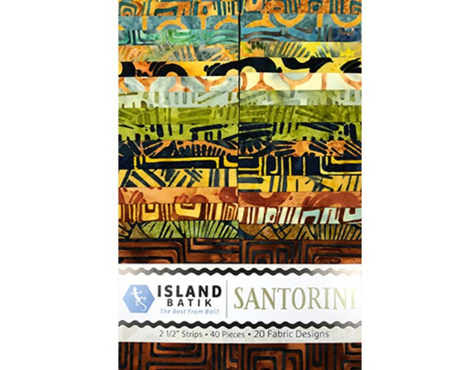 Island Batik Santorini Strip Pack, Batik Jelly Roll, 2.5" Inch Precut ...