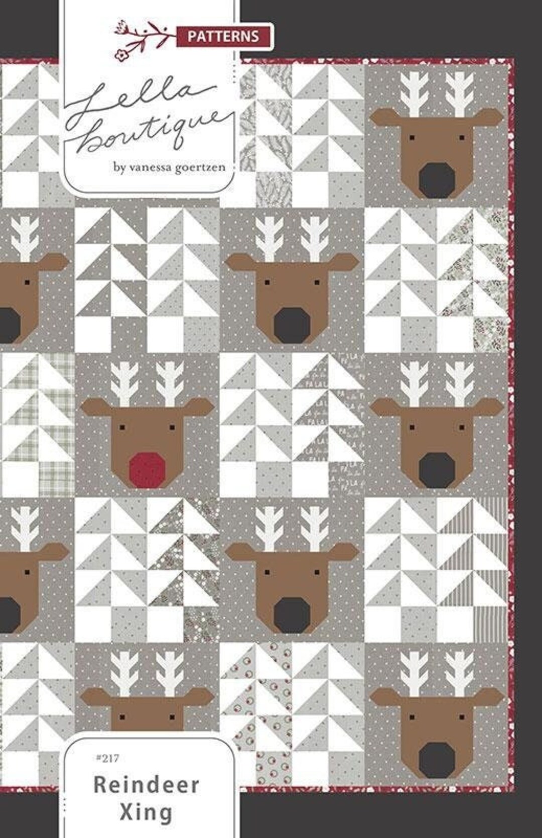 Reindeer Xing Quilt Pattern, LB217, Christmas Xmas Reindeer Quilt ...