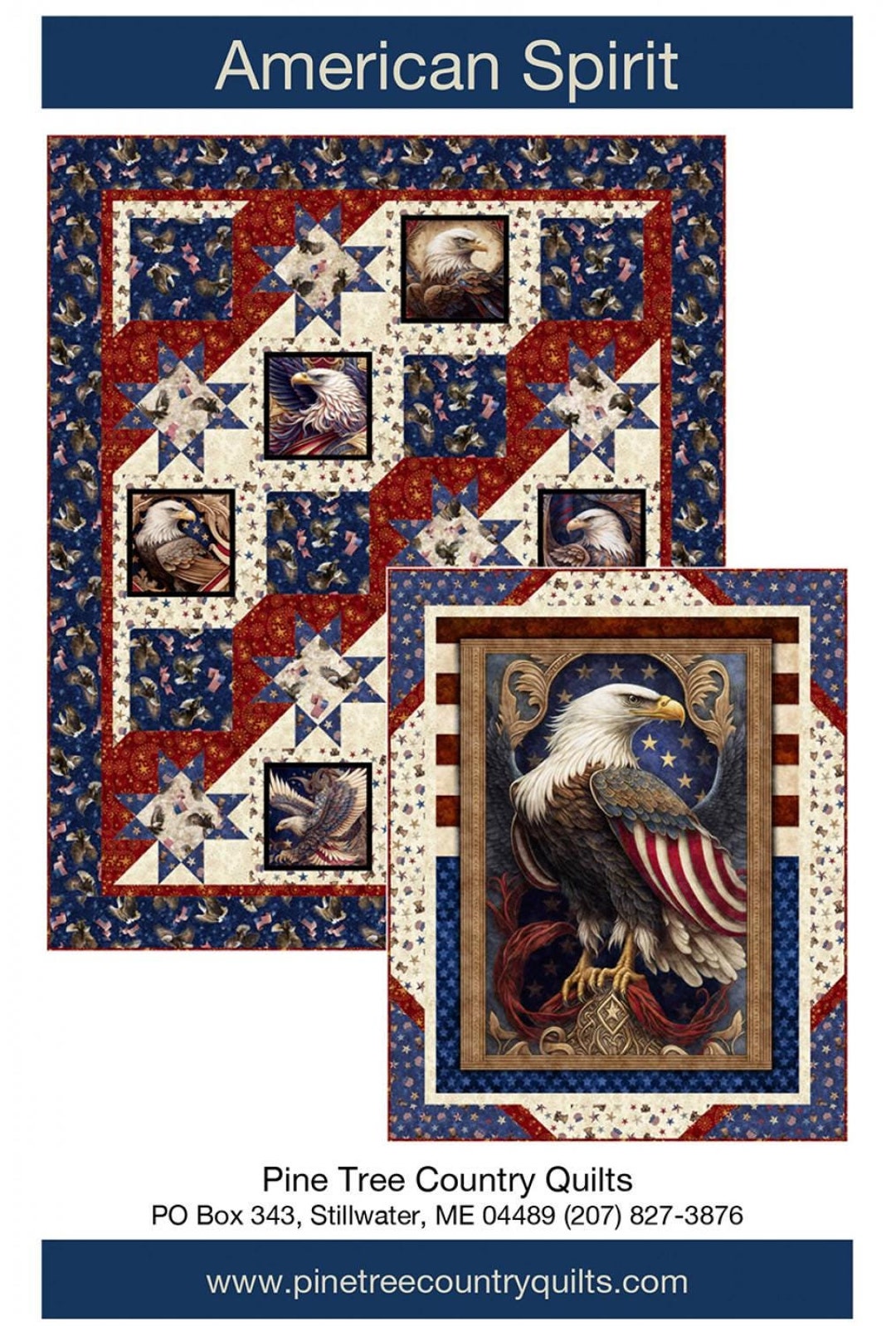 American Spirit Panel Frame Quilt Pattern, Pine Tree Country Quilts ...
