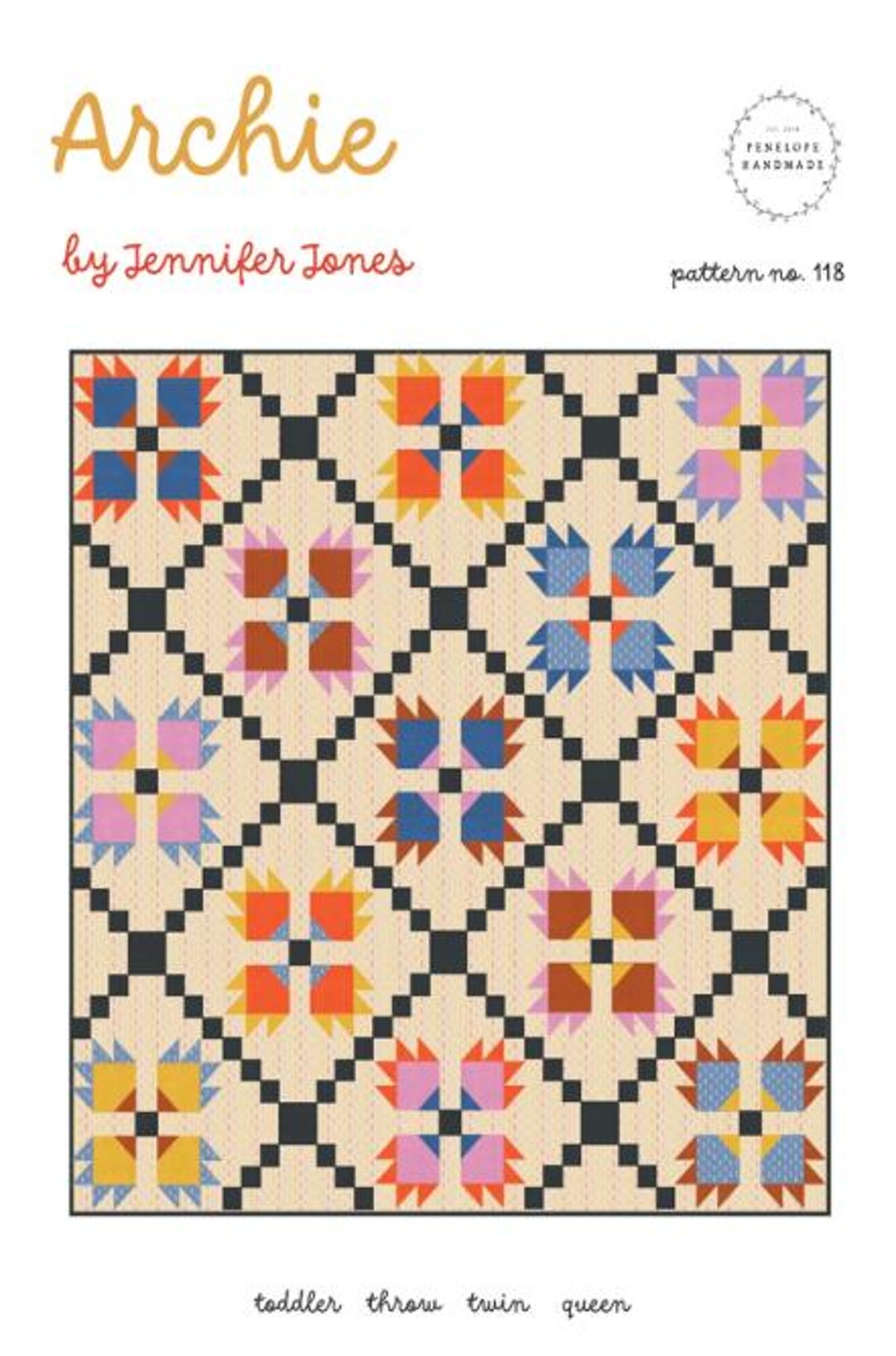Archie Quilt Pattern, Penelope Handmade PHM118, Fat Quarter Yardage ...