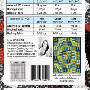 Billie Quilt Pattern, GE Designs GE238, Layer Cake Friendly Stripology ...