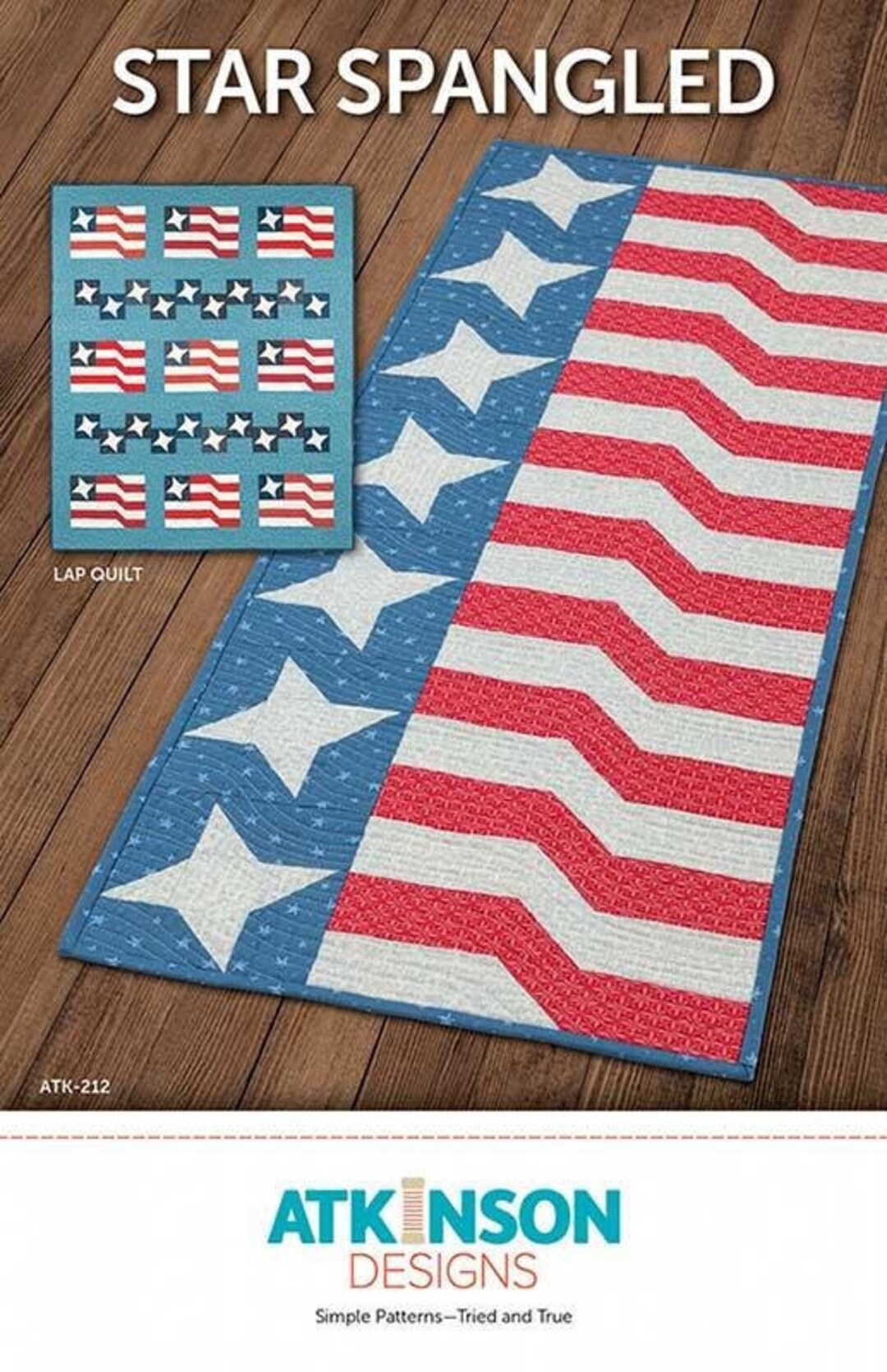 Star Spangled Table Runner Quilt Pattern, ATK212, Fat Quarter FQ ...
