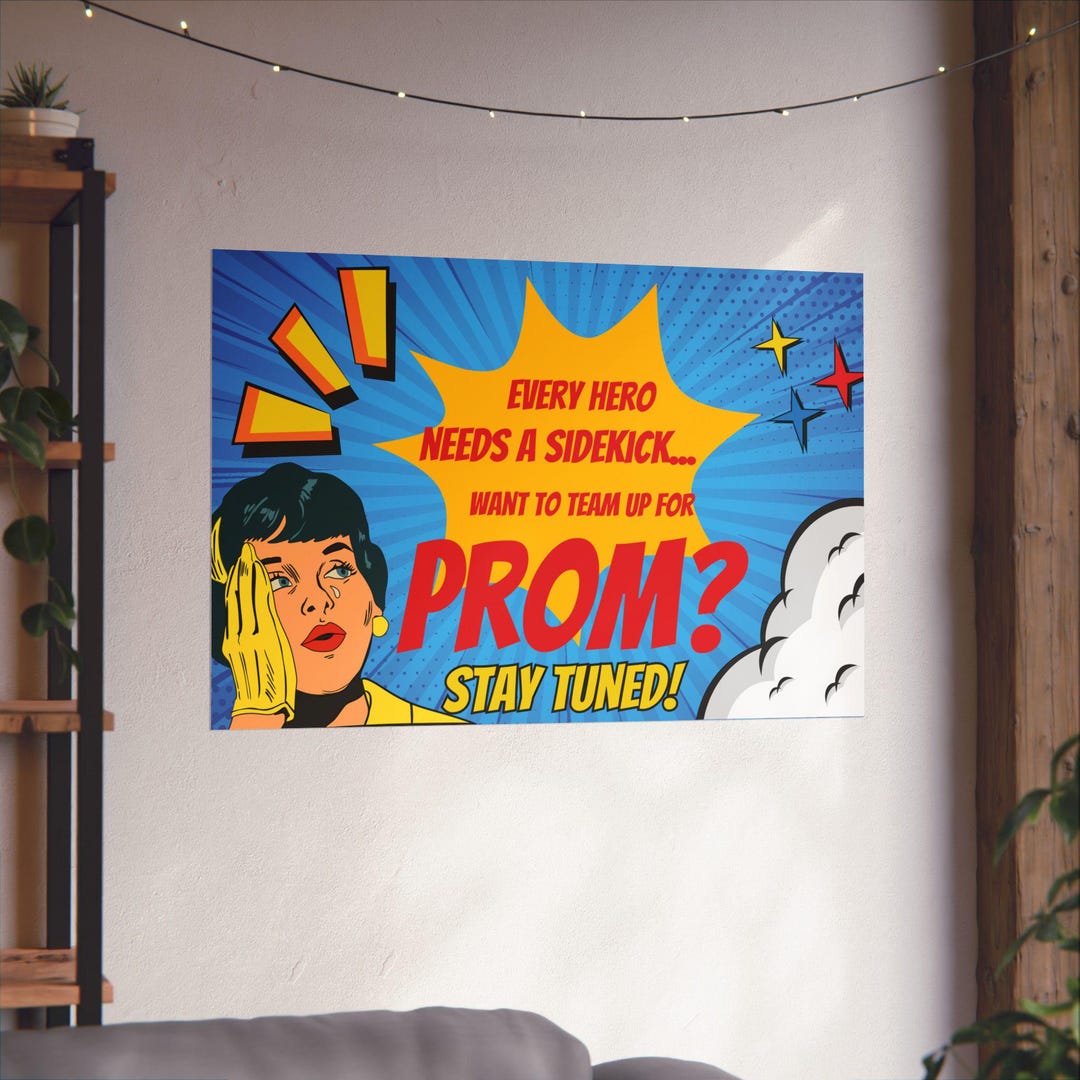 Comic Prom Sign/poster, "hero Sidekick" Prom Invitation Sign|unique ...