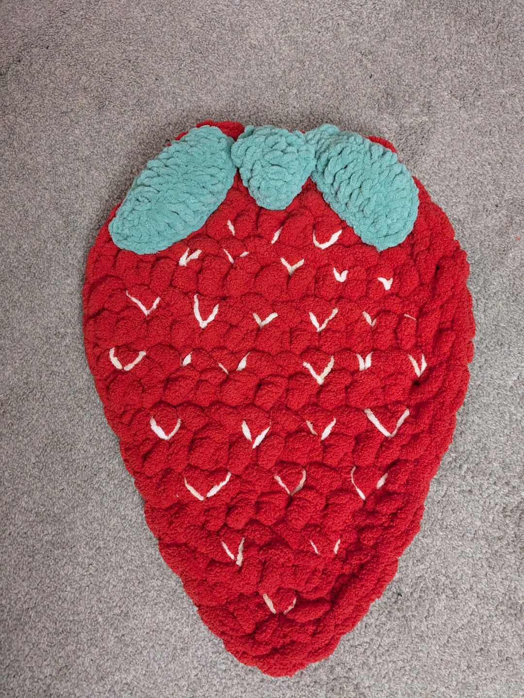 Strawberry Rug Pattern - Baby Floormat Pattern, Crochet Strawberry Rug ...