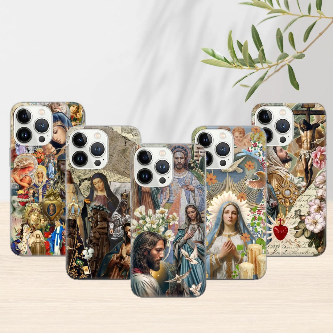 Catholic Phone Case Virgin Mary Cover for iPhone 16 Pro, 15, 14, 13, 12 ...