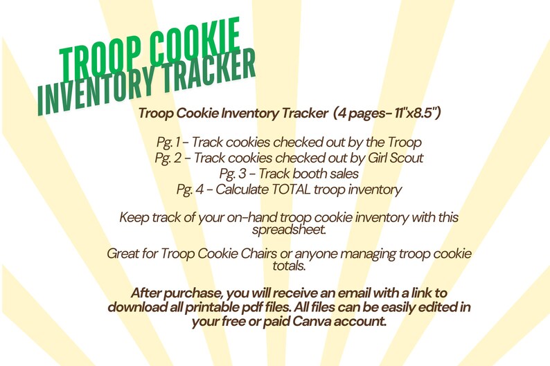Girl Scout Troop Cookie Inventory Tracker - Etsy